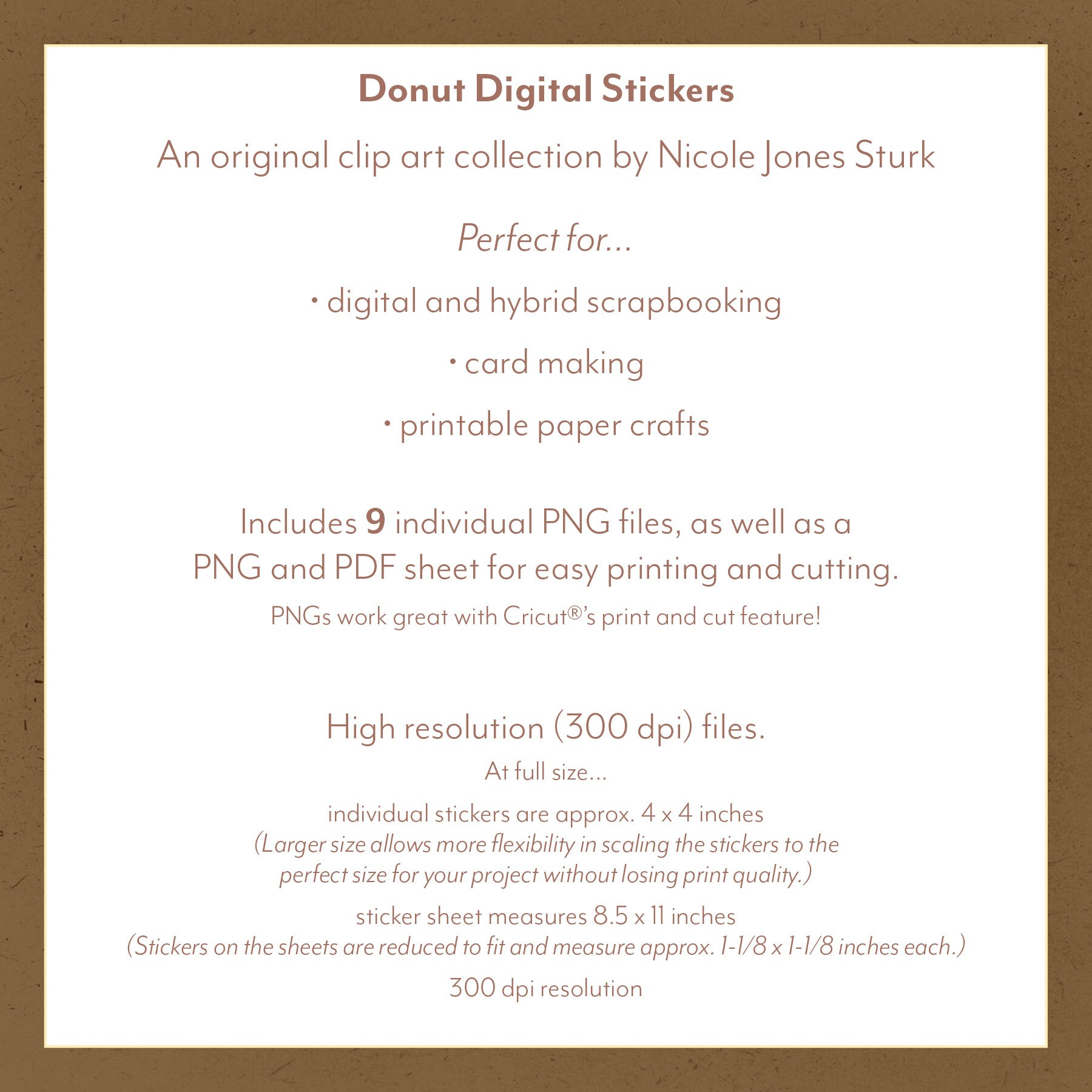 Donut Printable Stickers / clip art / digital scrapbook | Etsy