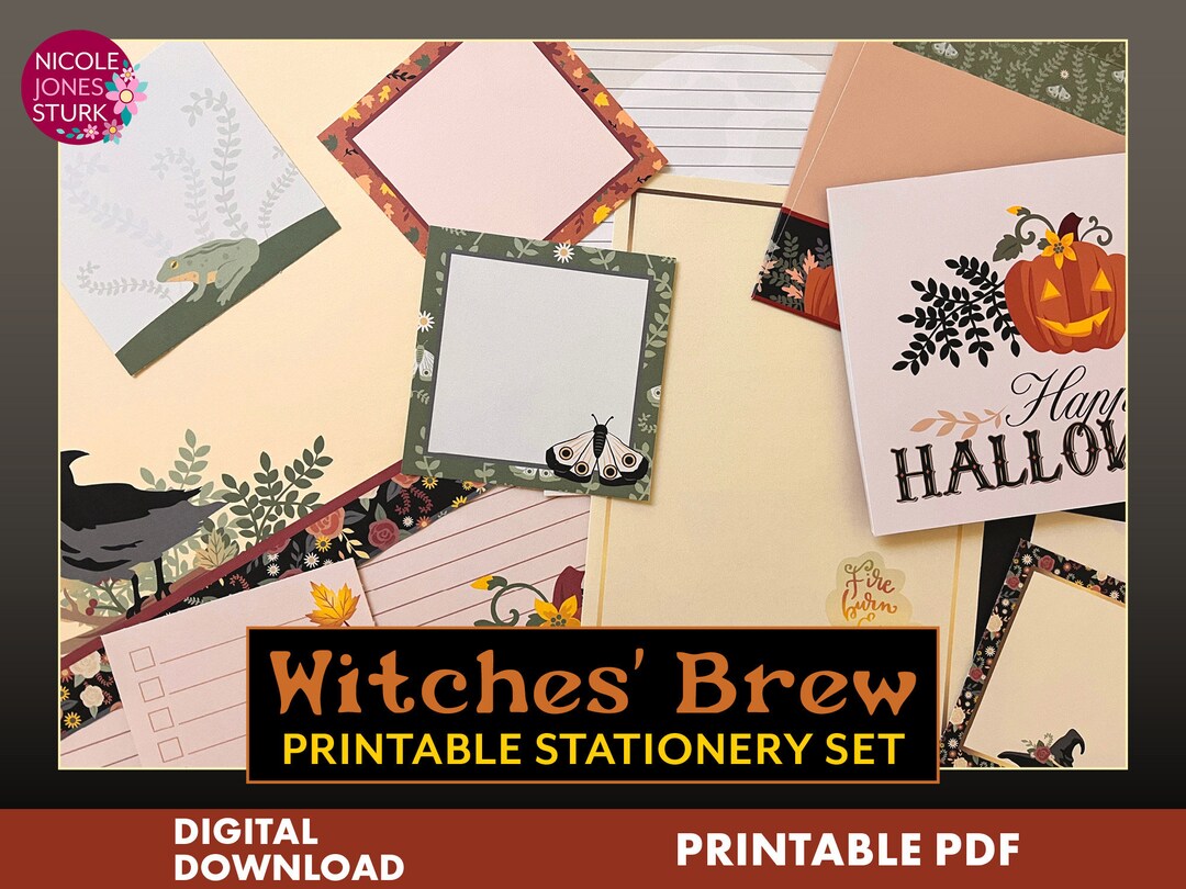Witches' Brew Printable Stationery Set / Halloween Printables / Fall ...