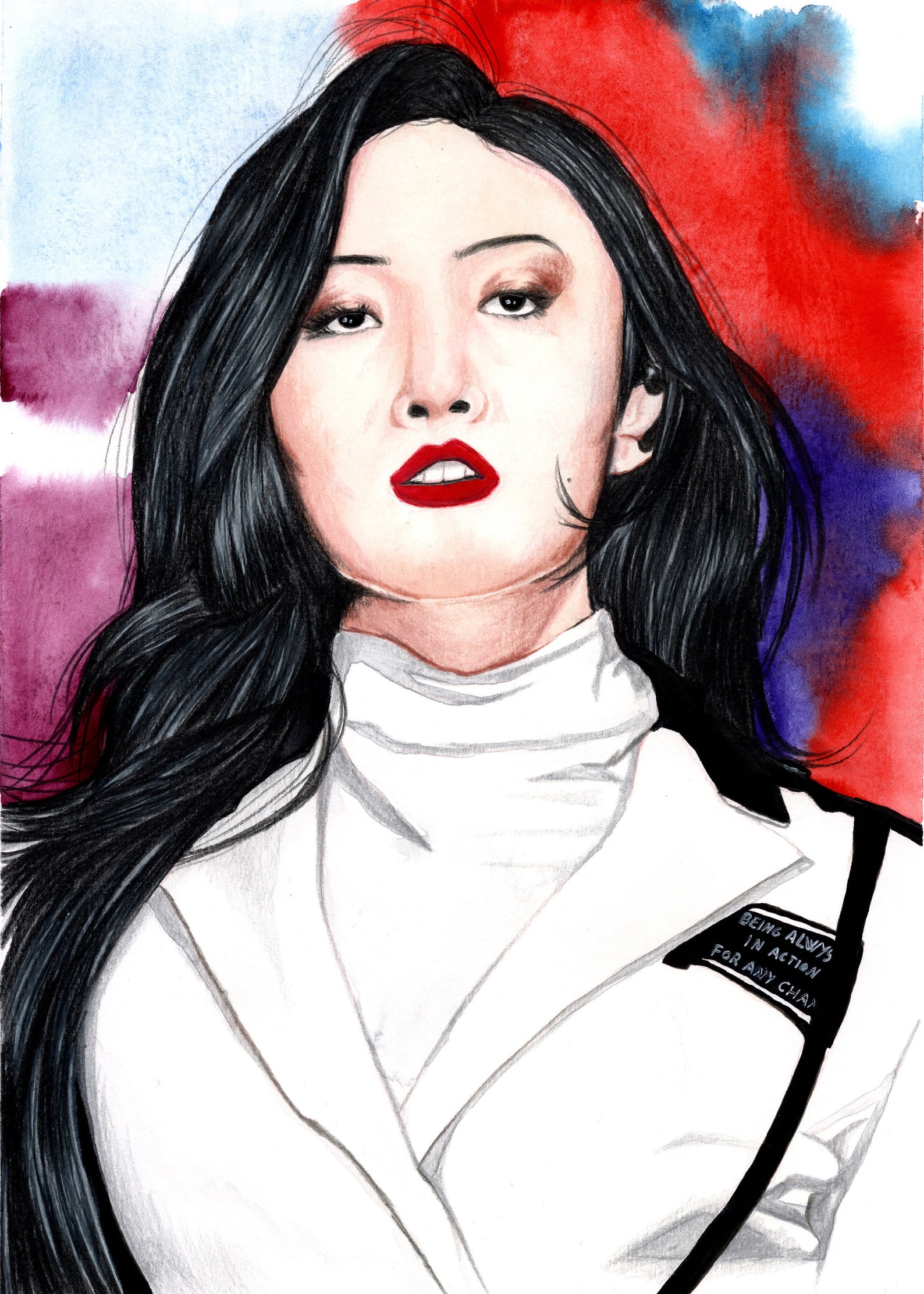 Mamamoo's Hwasa Portrait Handmade Drawing Kpop Wall Art - Etsy