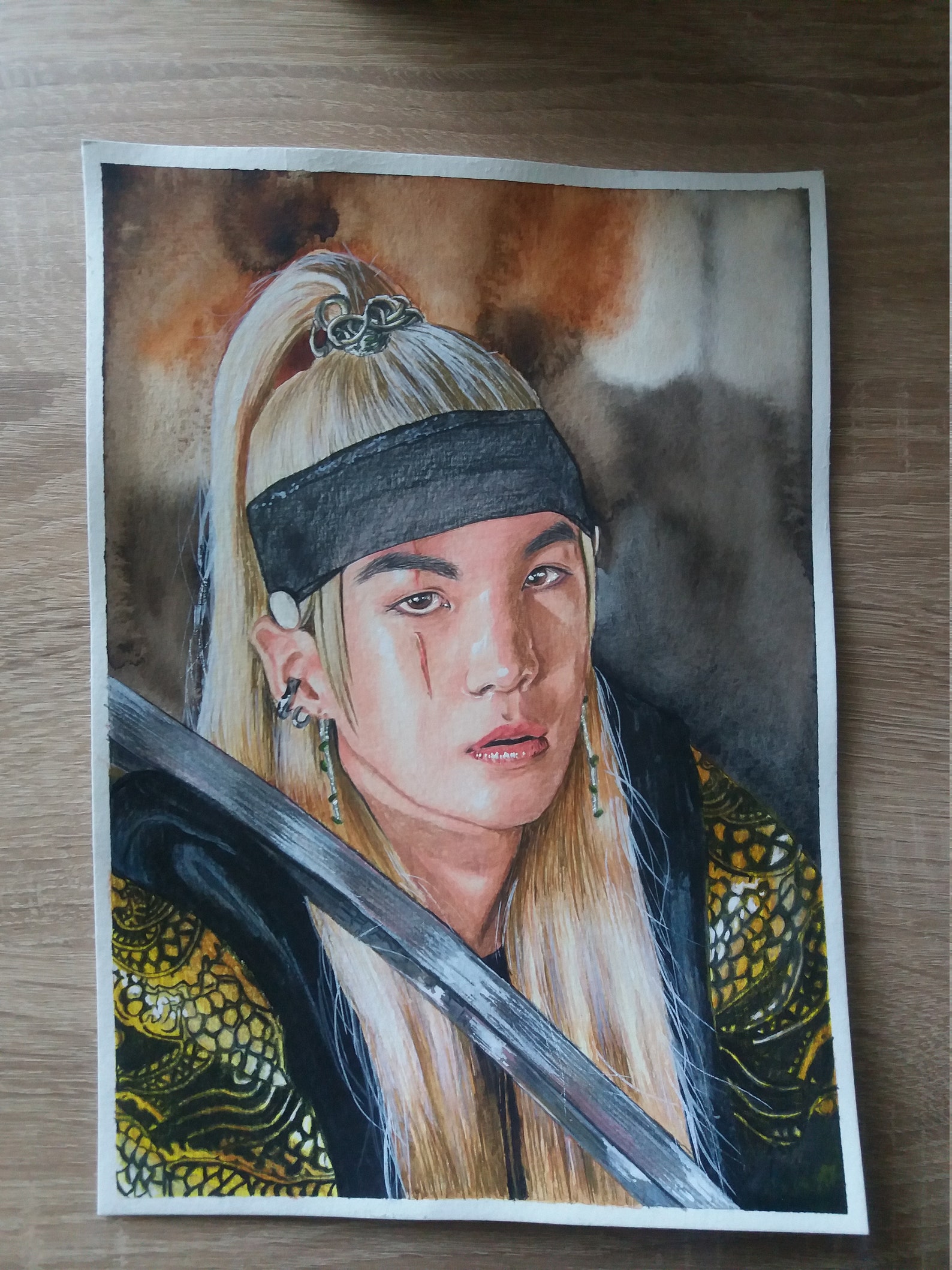 Bts/suga Min Yoon-gi Portrait Handmade Drawing Kpop Wall Art Decor - Etsy