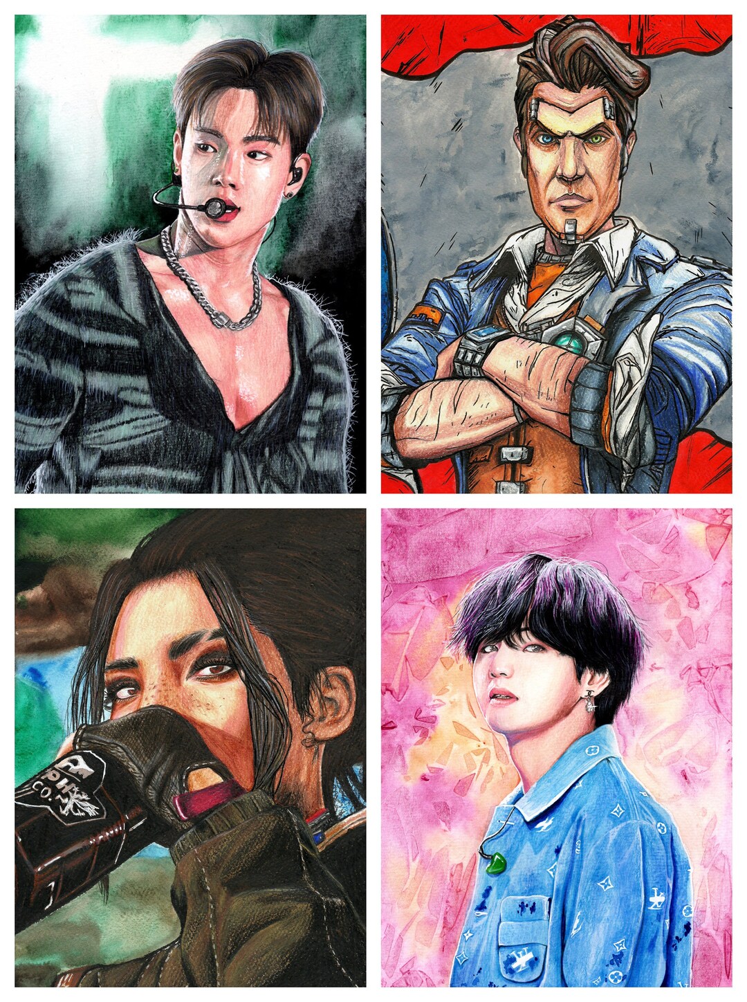 Custom Cyberpunk 2077 Portrait, Custom Kpop Portrait ,drawing From a ...