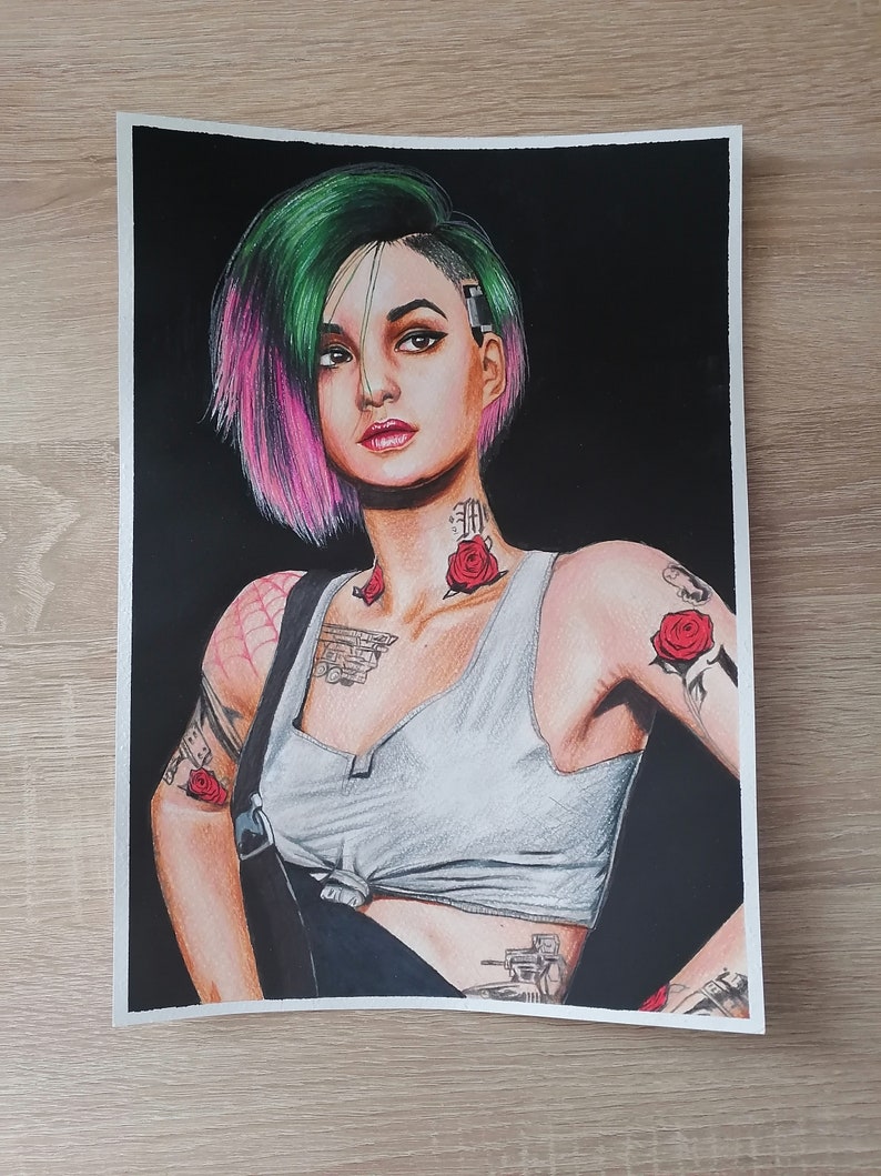 Cyberpunk 2077 Judy Alvarez Portrait Handmade Drawing Wall Art - Etsy UK