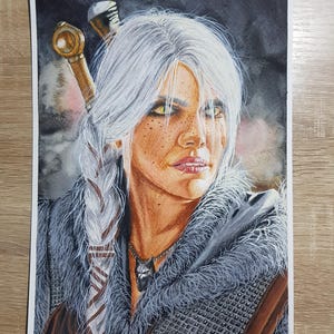 Ciri Witcher 4 Portrait Handmade Drawing Wall Art Decor - Etsy UK