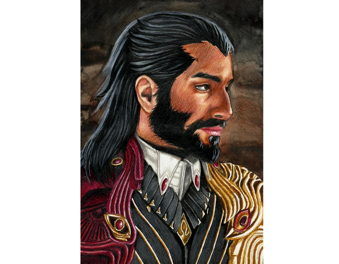 Dragon Age Veilguard Lucanis Dellamorte Portrait Handmade Drawing Wall ...