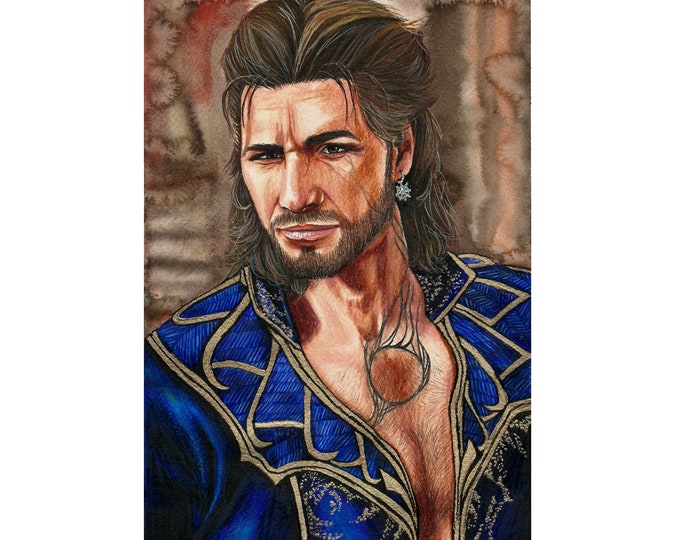Baldur's Gate 3 Gale Portrait Handmade Drawing Wall Art Decor Nr.2 ...