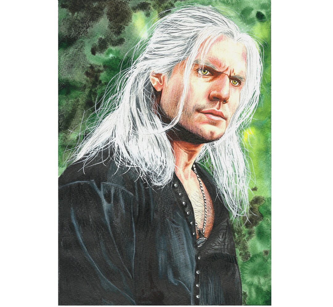 Geralt of Rivia Witcher Portrait Handmade Drawing Wall Art Decor - Etsy