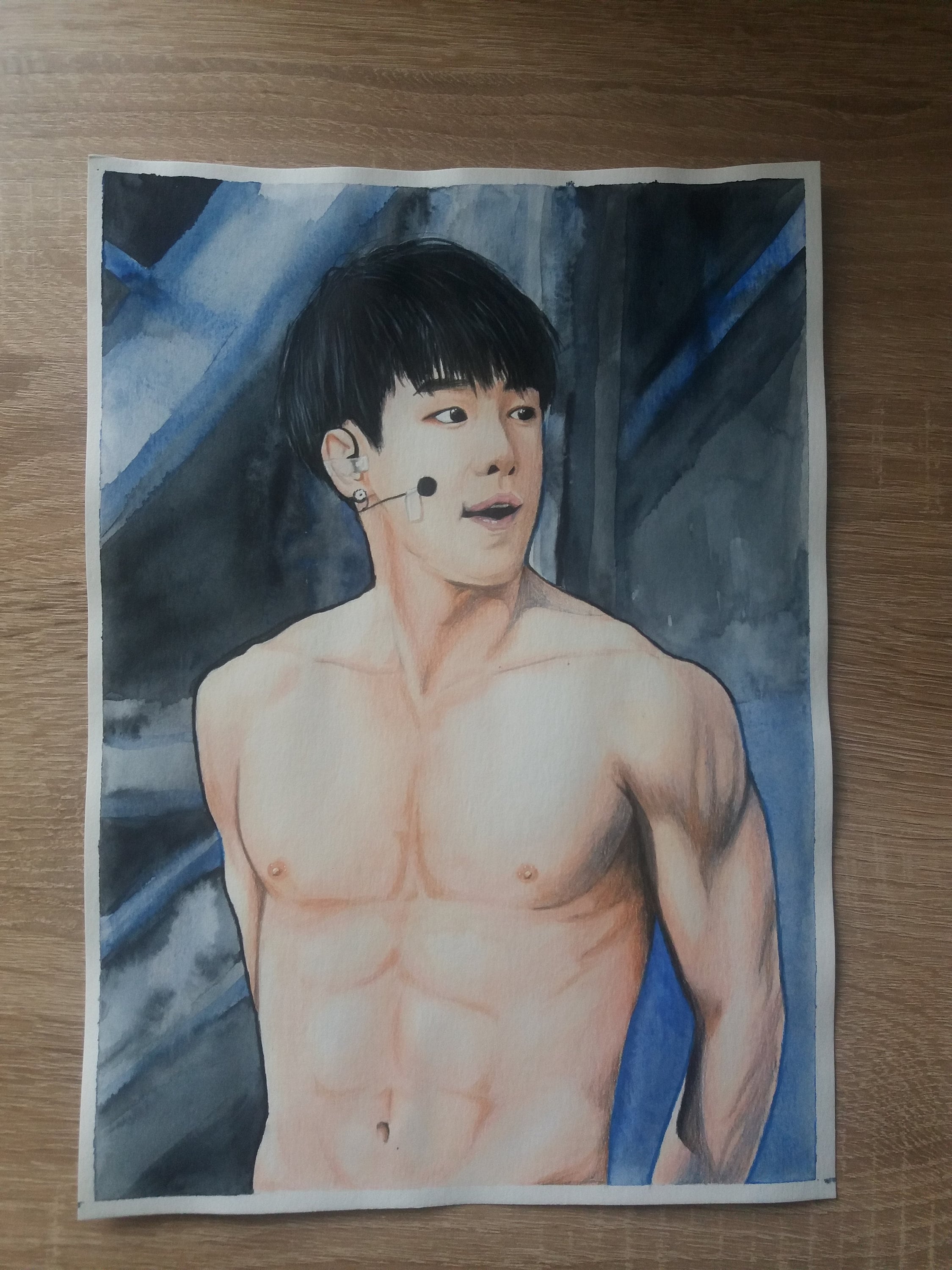 Monsta X Wonho Portrait Handmade Drawing Kpop Wall Art Decor - Etsy