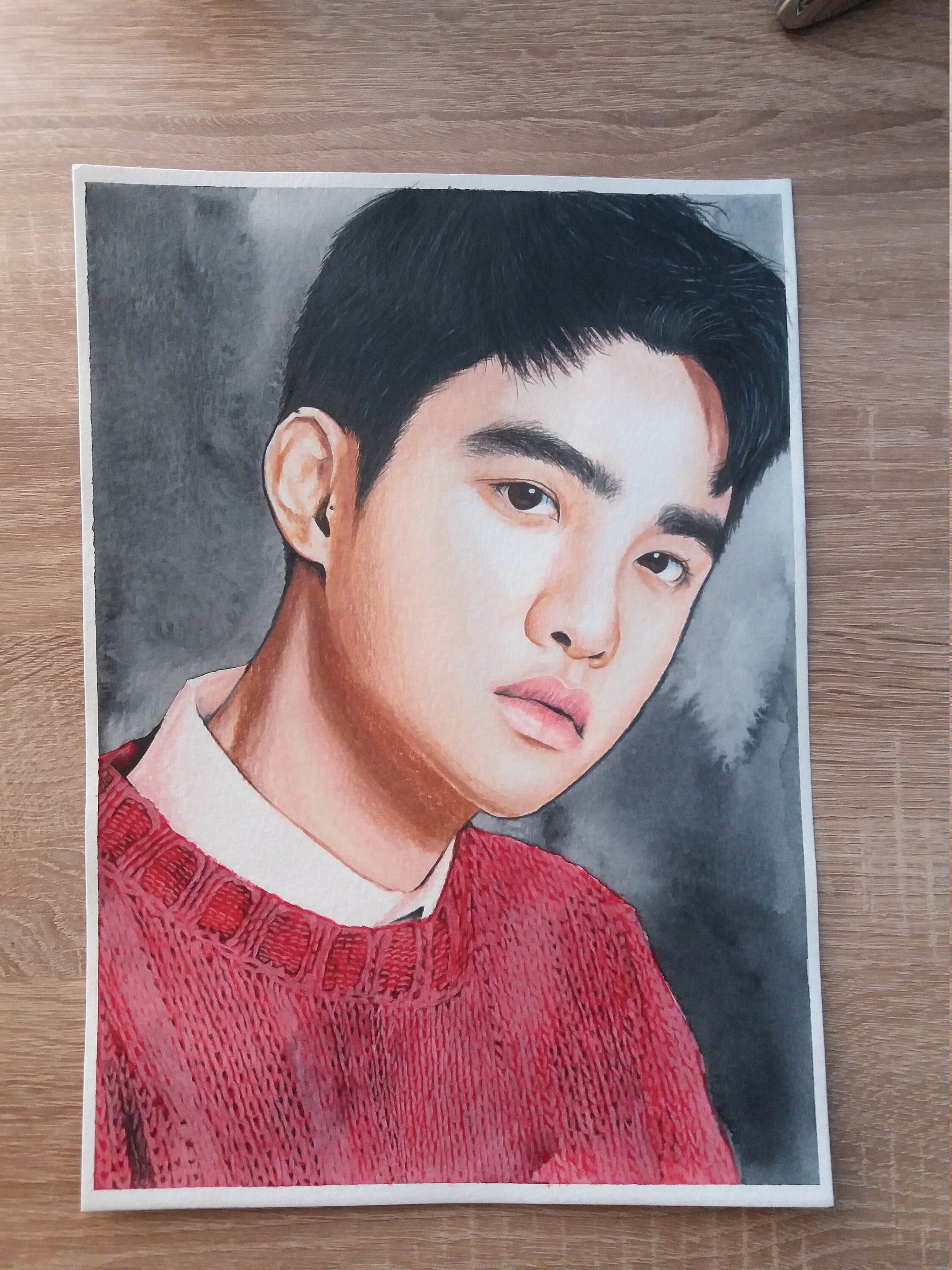 EXO D.O. Portrait Handmade Drawing Kpop Wall Art Decor - Etsy UK