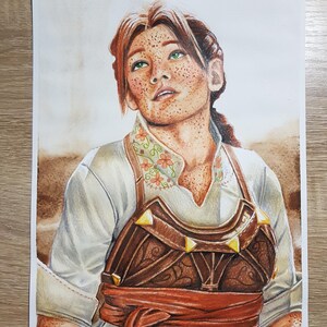 Dragon Age Veilguard Lace Harding Portrait Handmade Drawing Wall Art ...