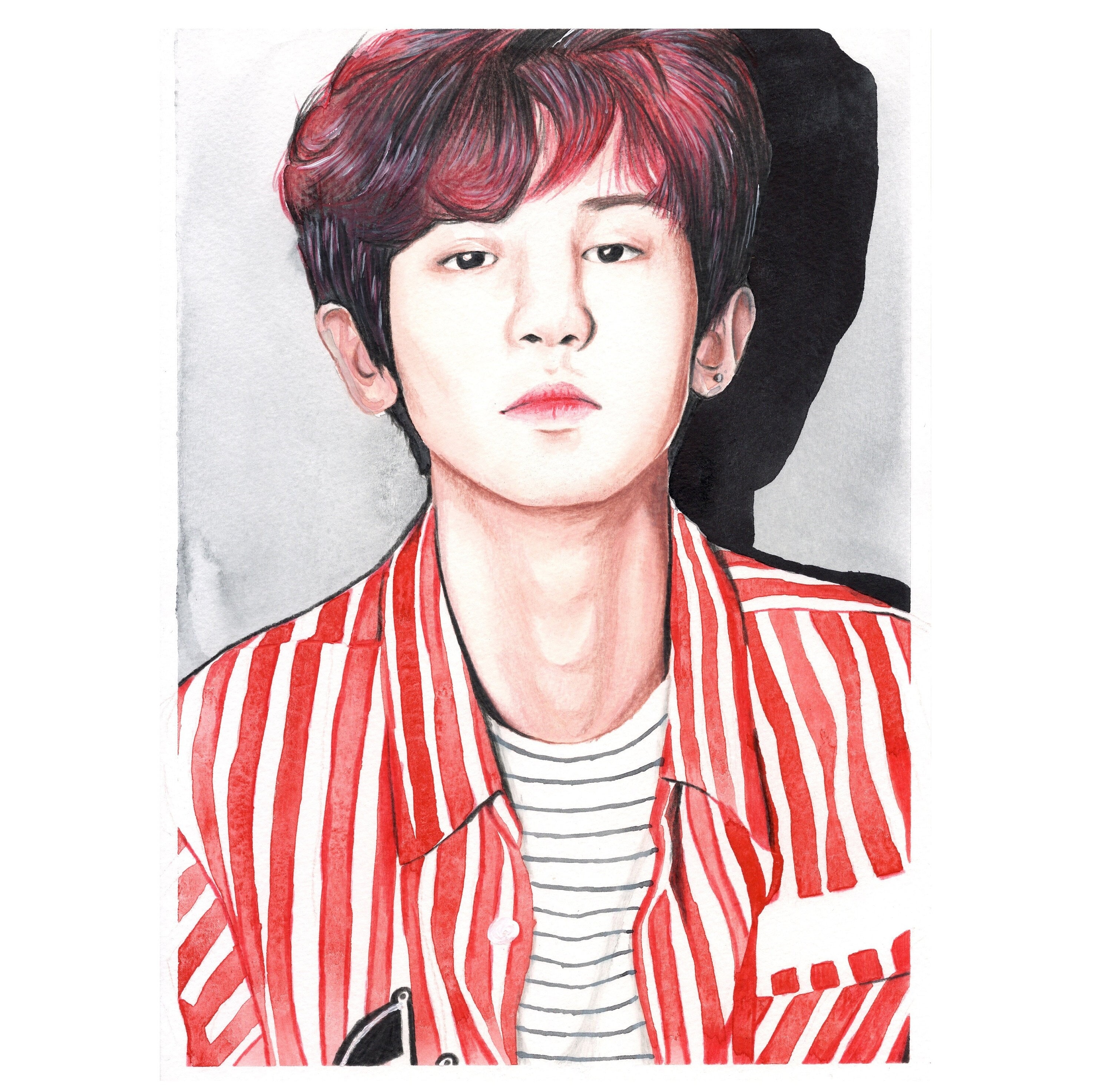 Art & Collectibles EXO D.O mixedmedia portrait drawing kpop Mixed Media ...