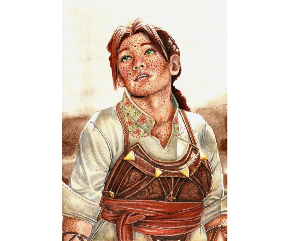 Dragon Age Veilguard Lace Harding Portrait Handmade Drawing Wall Art ...