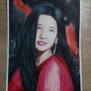 Sunmi Portrait Handmade Drawing Kpop Wall Art Decor - Etsy