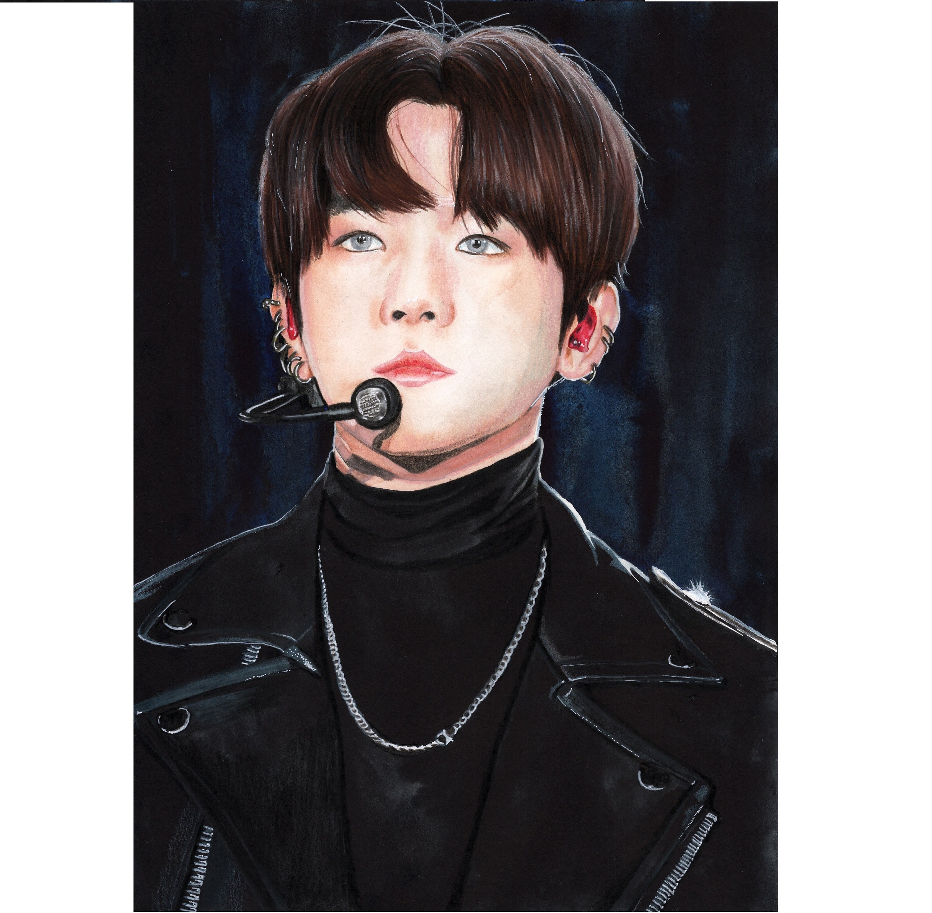 Art & Collectibles EXO D.O mixedmedia portrait drawing kpop Mixed Media ...