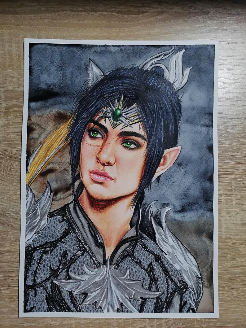 Baldur's Gate 3 Shadowheart Portrait Handmade Drawing Wall Art Decor ...
