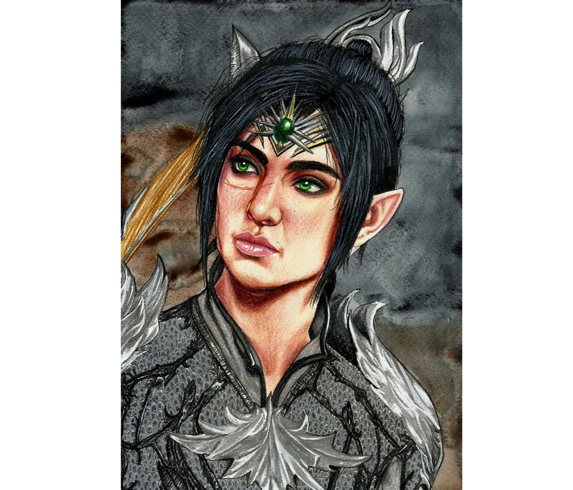 Baldur's Gate 3 Shadowheart Portrait Handmade Drawing Wall Art Decor - Etsy
