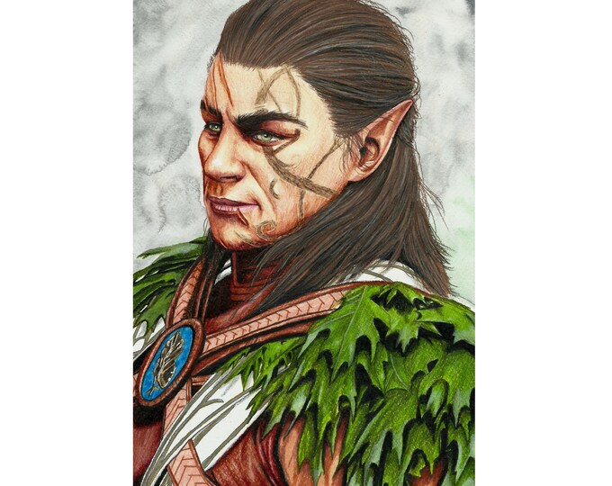 Baldur's Gate 3 Halsin Portrait Handmade Drawing Wall Art Decor /2 - Etsy