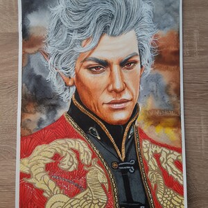 Baldur's Gate 3 Astarion Portrait Handmade Drawing Wall Art Decor - Etsy UK