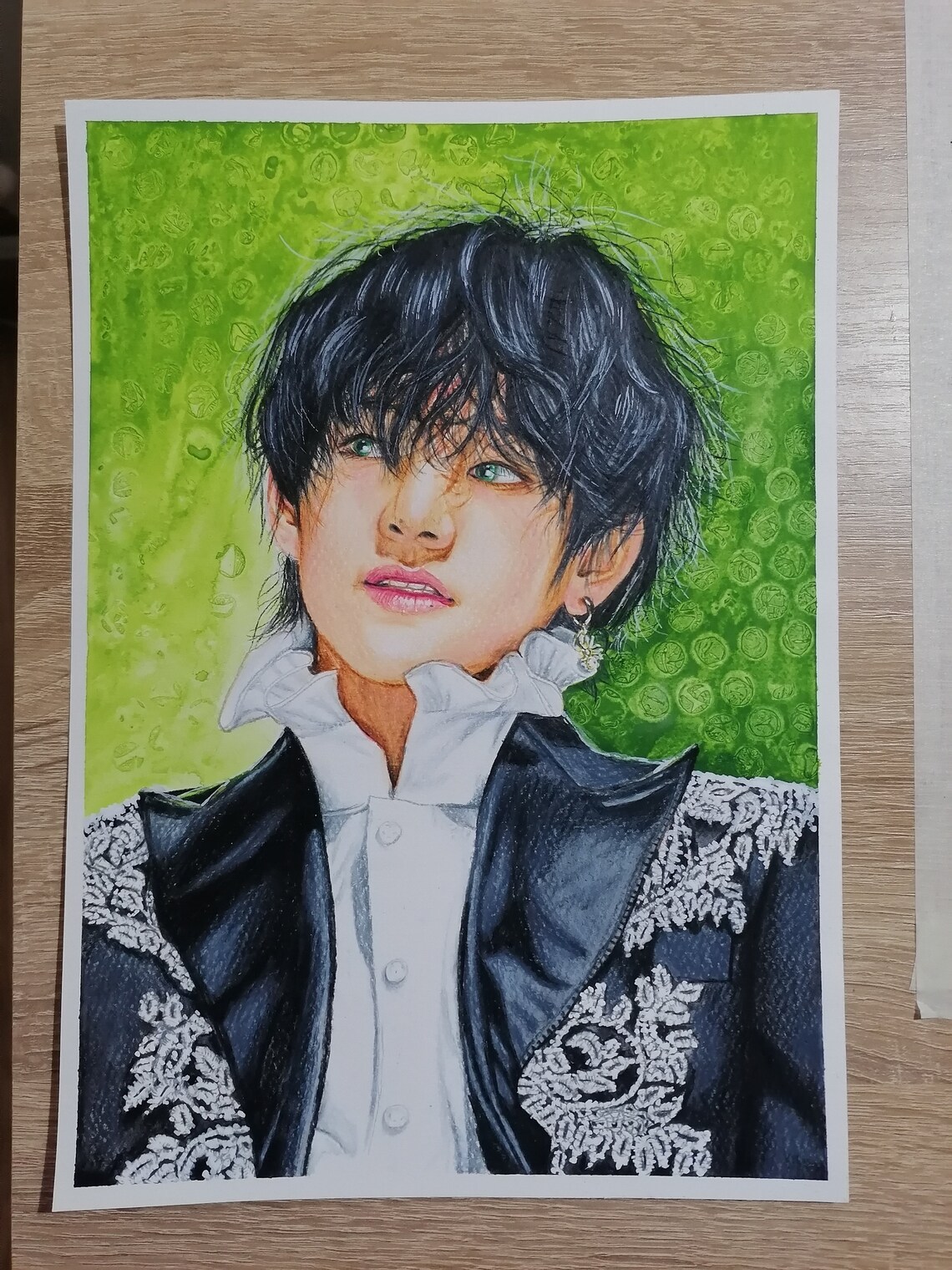 BTS V Portrait Handmade Drawing Kpop Wall Art Decor - Etsy