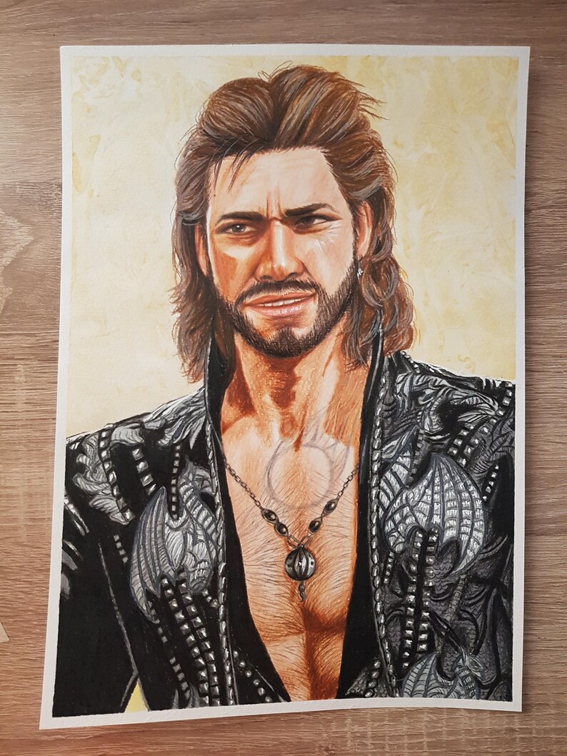 Baldur's Gate 3 Gale Portrait Handmade Drawing Wall Art Decor - Etsy UK