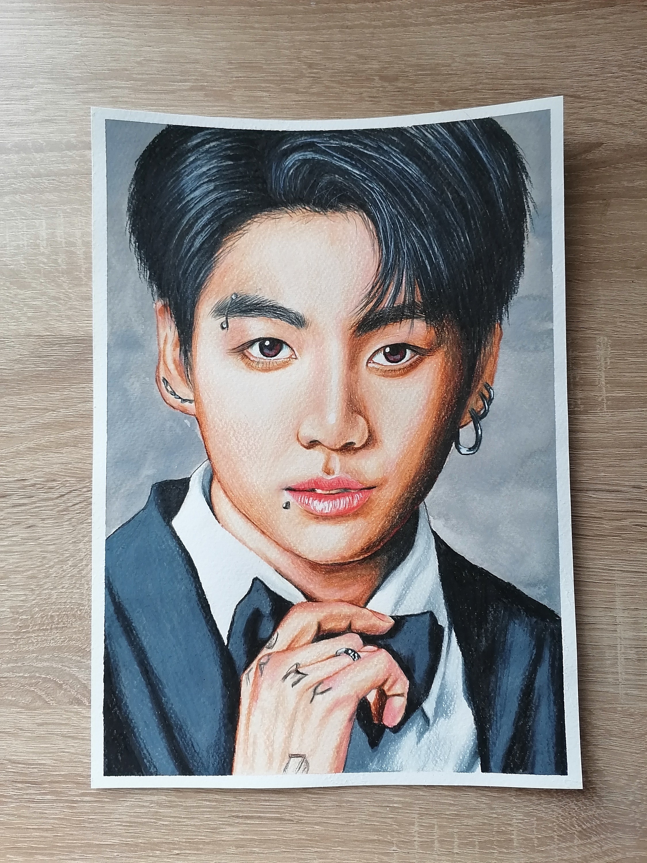Jungkook BTS Portrait Handmade Drawing Kpop Wall Art Decor - Etsy
