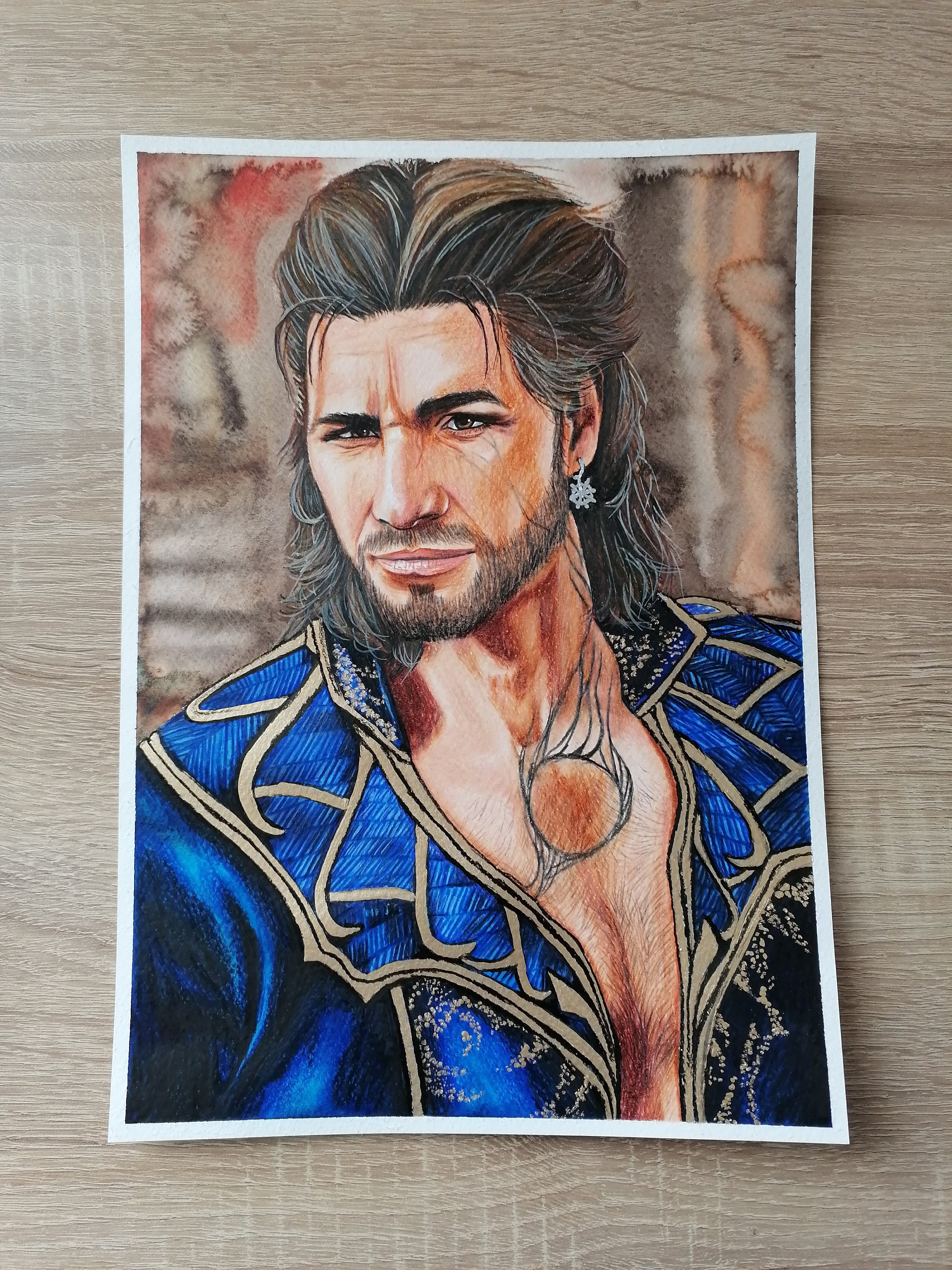 Baldur's Gate 3 Gale Portrait Handmade Drawing Wall Art Decor Nr.2 ...