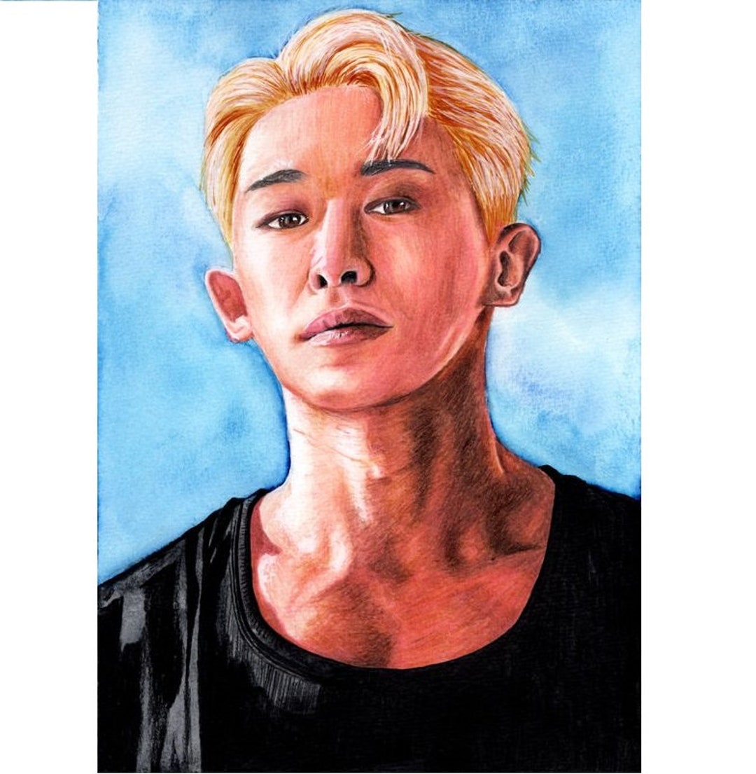 Wonho OPEN MIND Portrait Handmade Drawing Kpop Wall Art Decor - Etsy