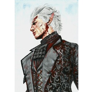 Baldur's Gate 3 Astarion Portrait Handmade Drawing Wall Art Decor - Etsy UK