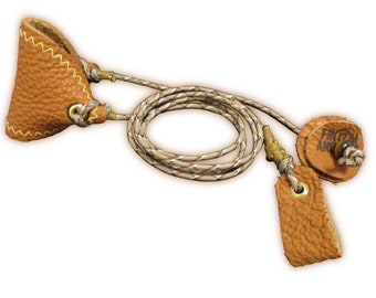 Paracord and Leather Cupped Pouch Shepherd Sling HANDMADE by David the ...