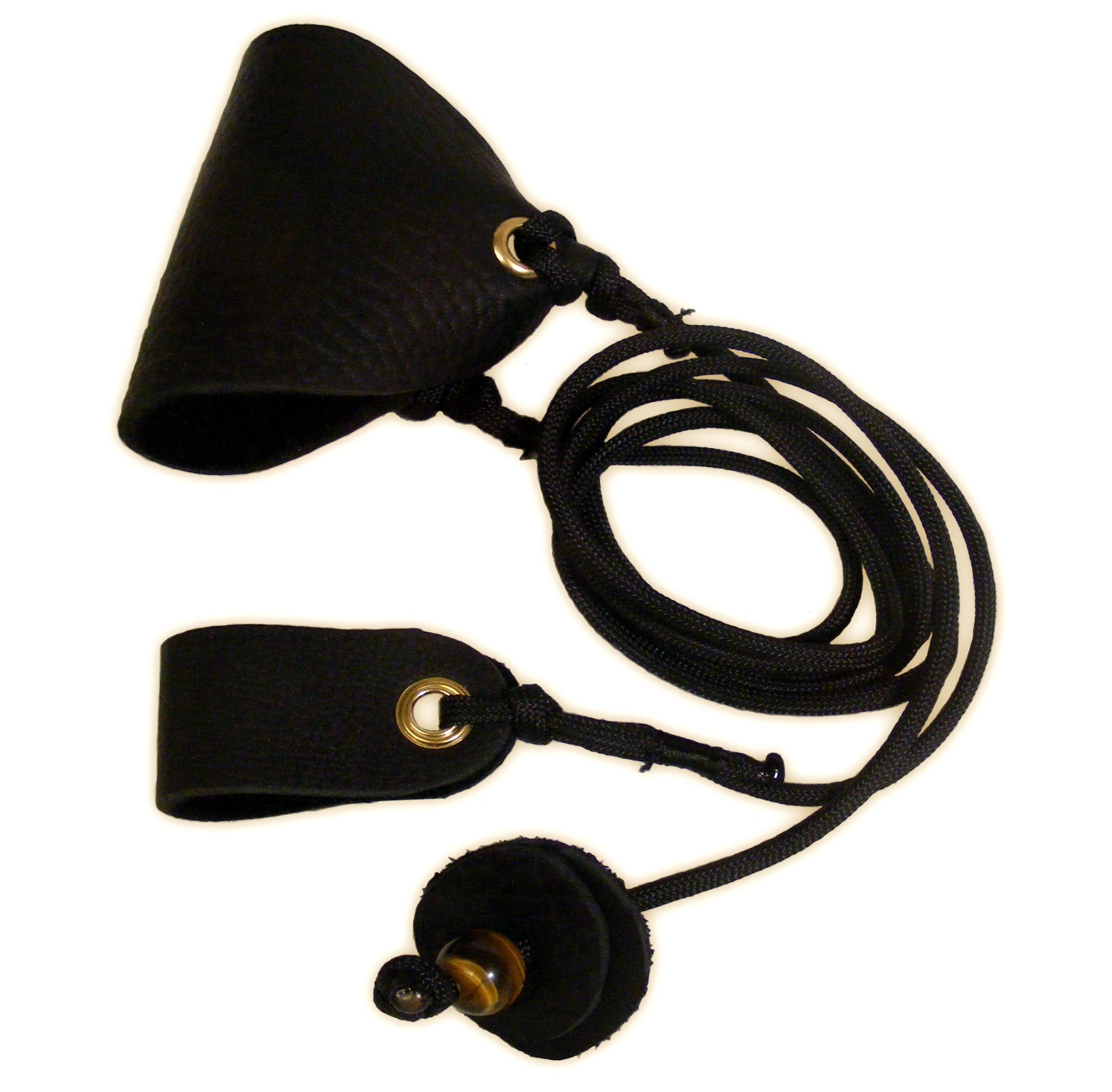 Shepherd Sling / Rock Sling W. Tiger Eye Gemstone Black - Etsy