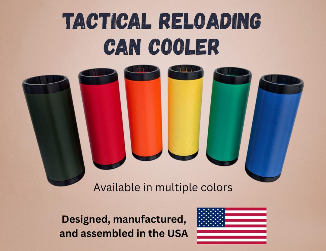 Tactical Reloadable Can Cooler | 3D Printed Drink Sleeve | Single or ...