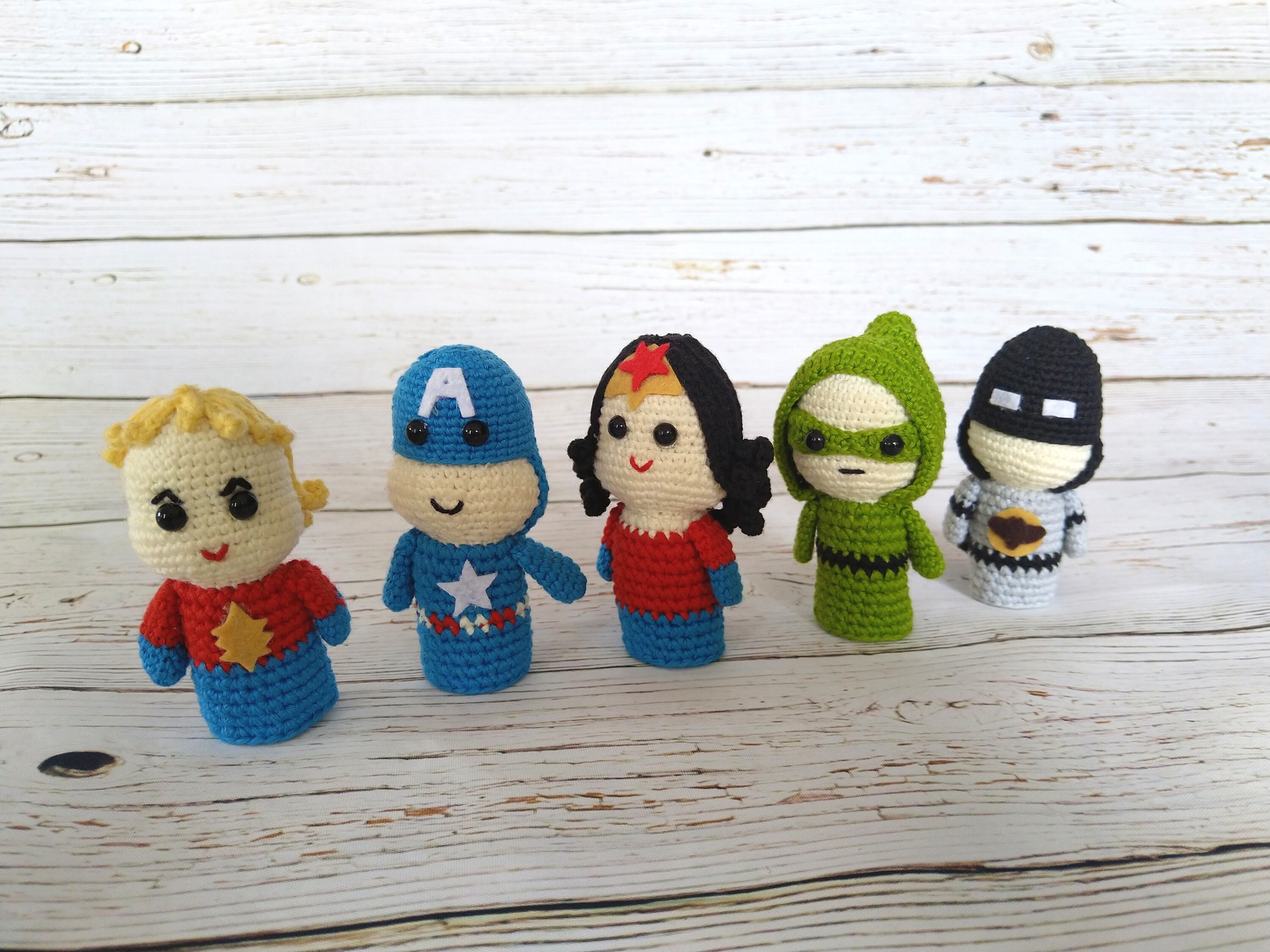 Avengers Super Heroes Handmade Finger Puppets/ Crocheted - Etsy