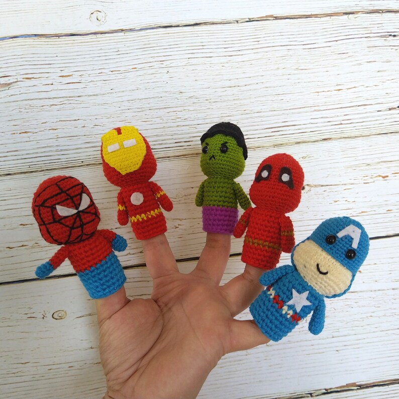 Avengers Super Heroes Handmade Finger Puppets/ Crocheted - Etsy Australia