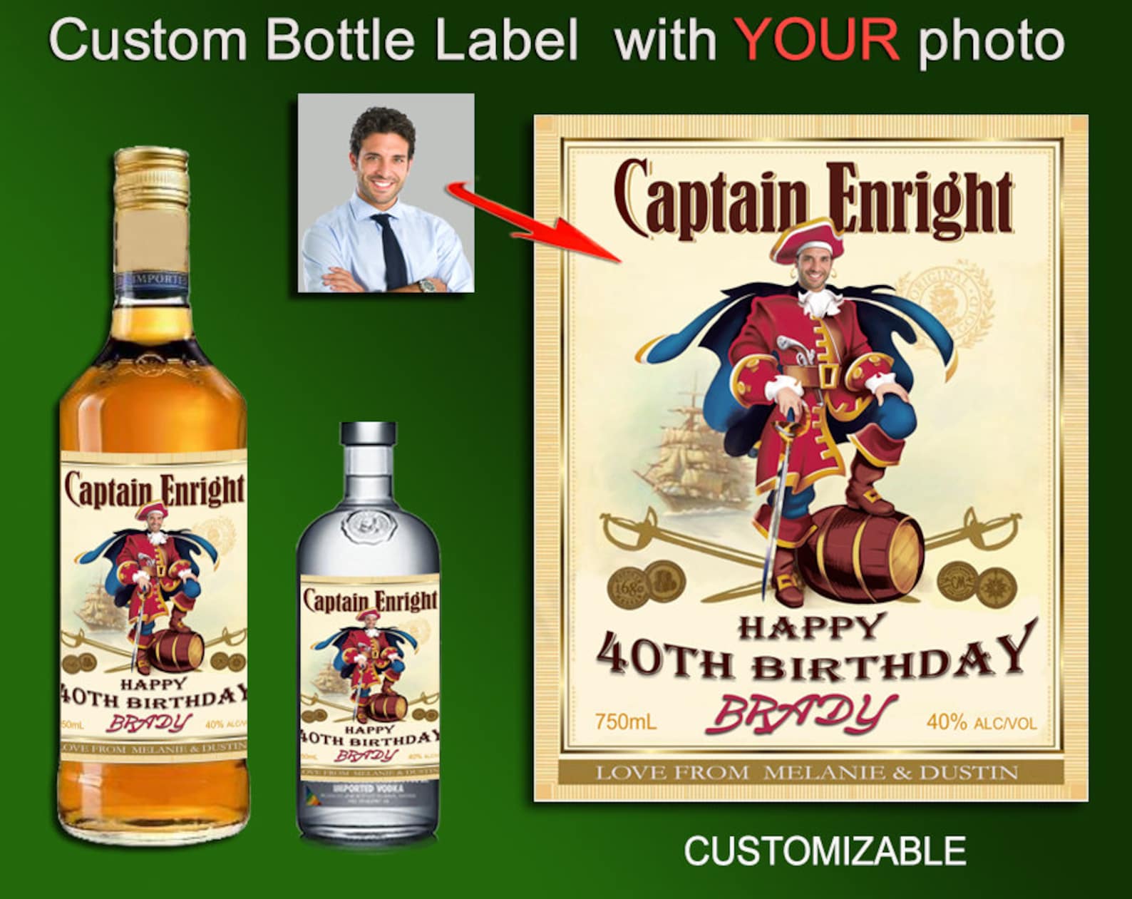 Benutzerdefinierte Rum-Label mit Foto. Personalisierte | Etsy