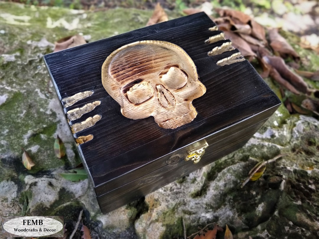 Goth Skull Jewelry Box, Skull Halloween Decor Makes the Perfect Cady ...