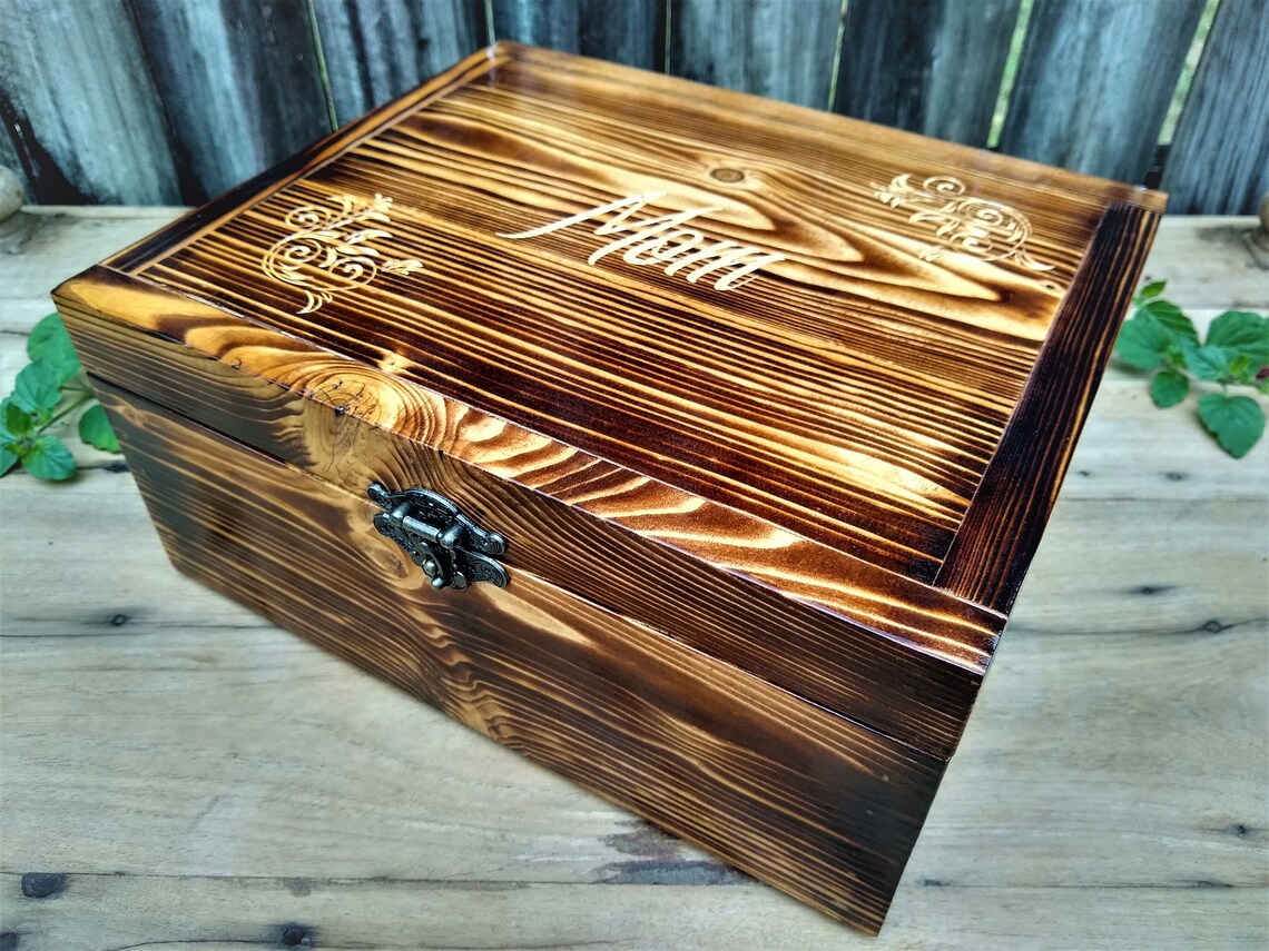 Large Keepsake Box W. Personalized Engraving, Customized Father’s Day ...