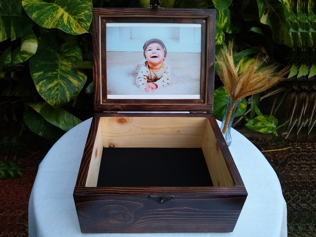 Personalized Keepsake Box With Photo Frame, A Large Wooden Box Engraved ...