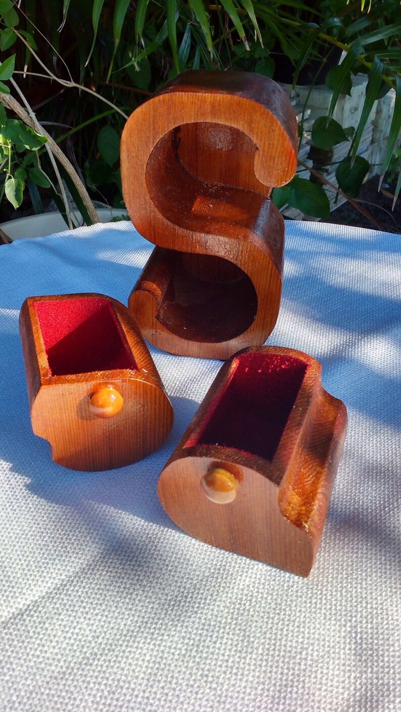 S Shape Jewelry Box, Anniversary Gift for Him, Small Keepsake Box ...