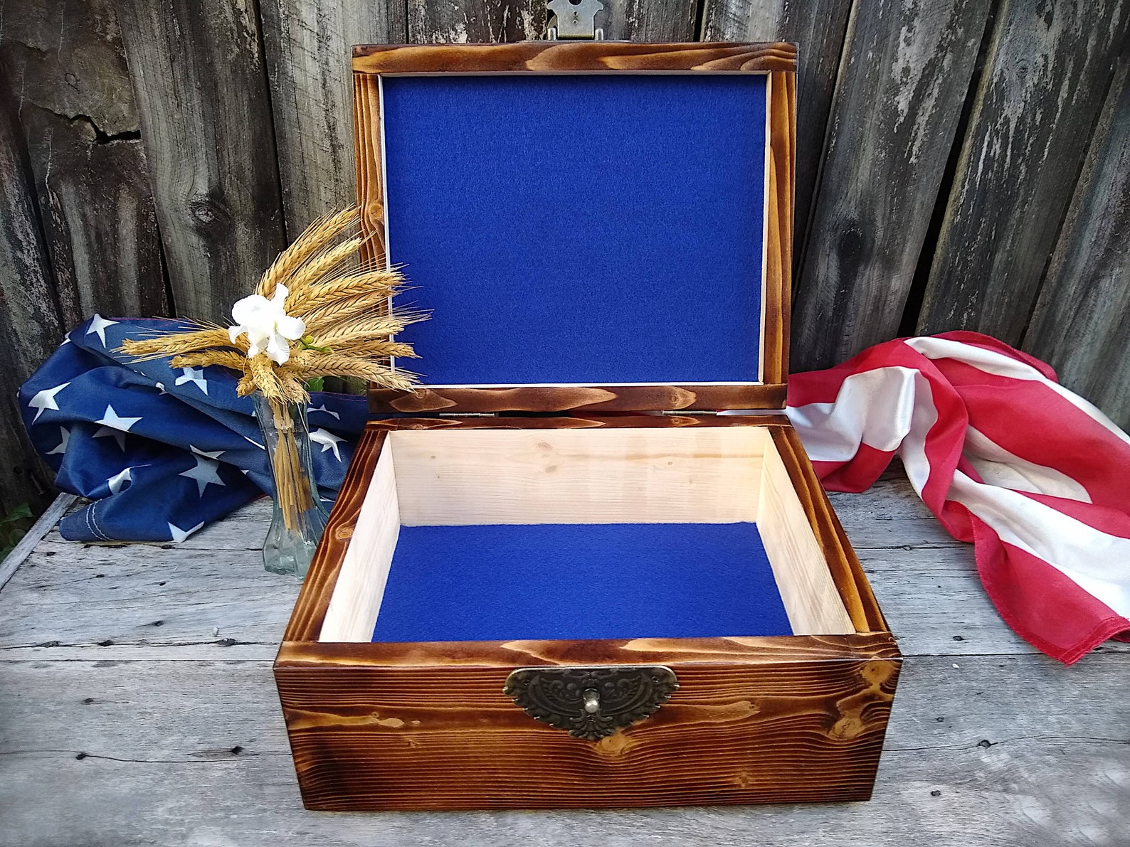 USMC Memory Box for Marines and Veterans, A Large Wooden Box ...