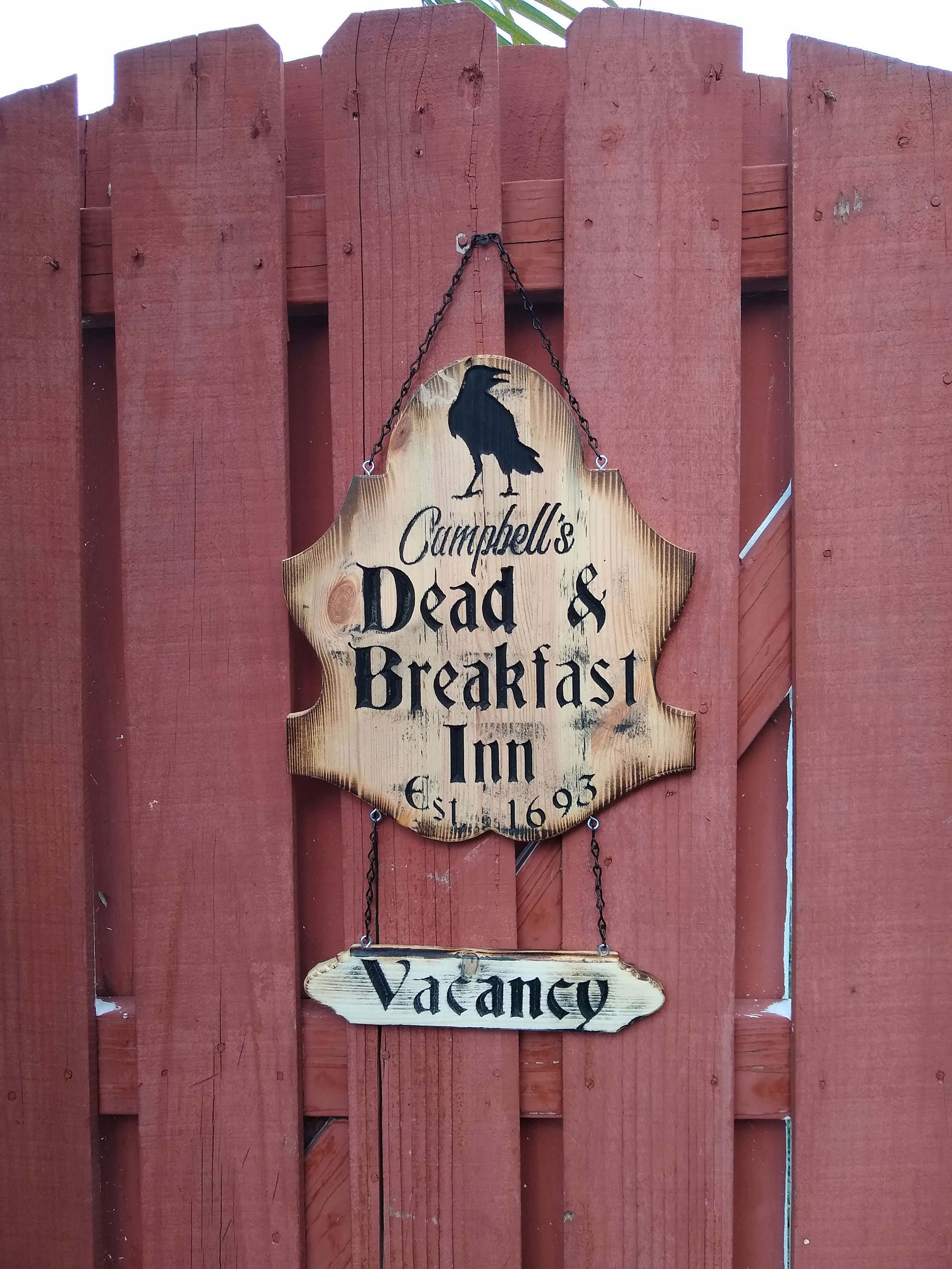 Personalized Halloween Door Hanger Dead & Breakfast Door Sign | Etsy