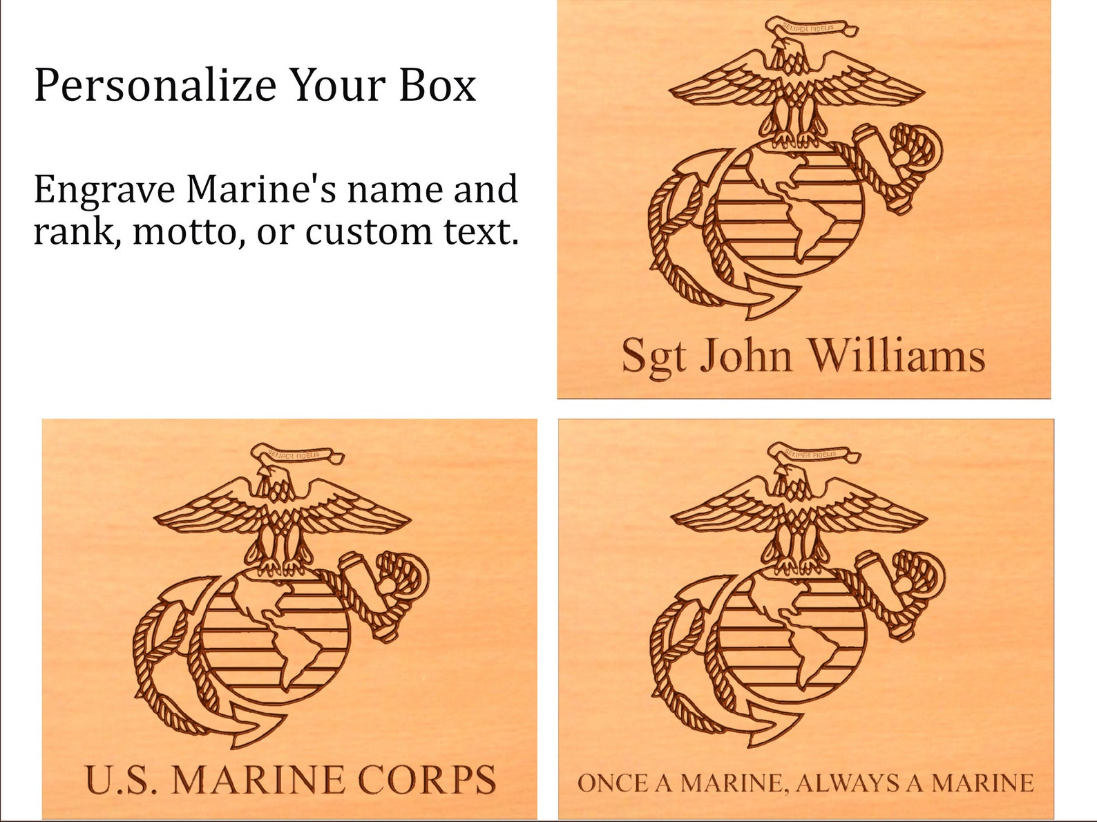 USMC Memory Box for Marines and Veterans A Large Wooden Box - Etsy