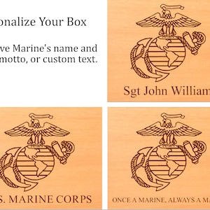 USMC Memory Box for Marines and Veterans, A Large Wooden Box ...