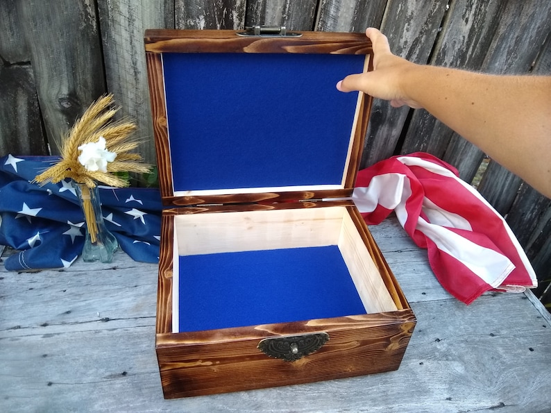 USMC Memory Box for Marines and Veterans, A Large Wooden Box ...