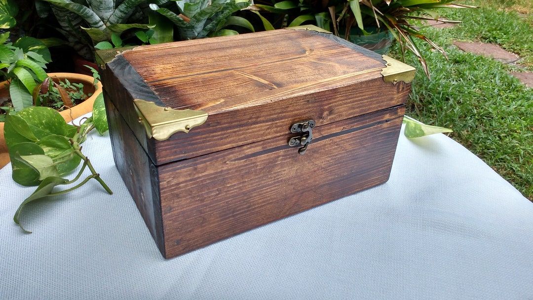 Handcrafted Wooden Keepsake Box With Decorative Corners, Personalized ...
