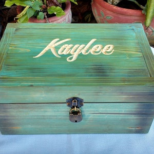 Personalized Memory Box With Lock, Beautifully Engraved Wooden Keepsake ...