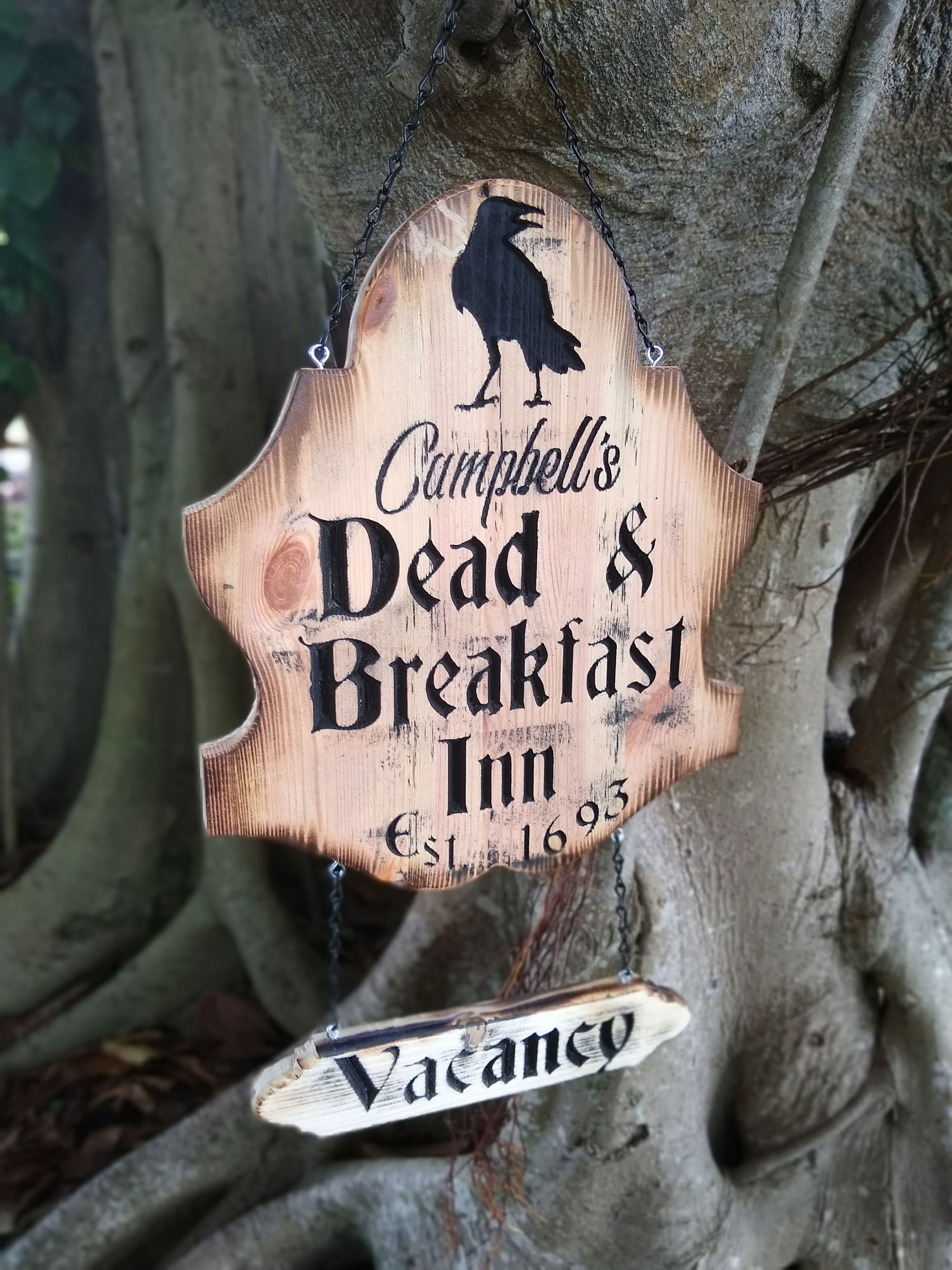 Personalized Halloween Door Hanger Dead & Breakfast Door Sign | Etsy