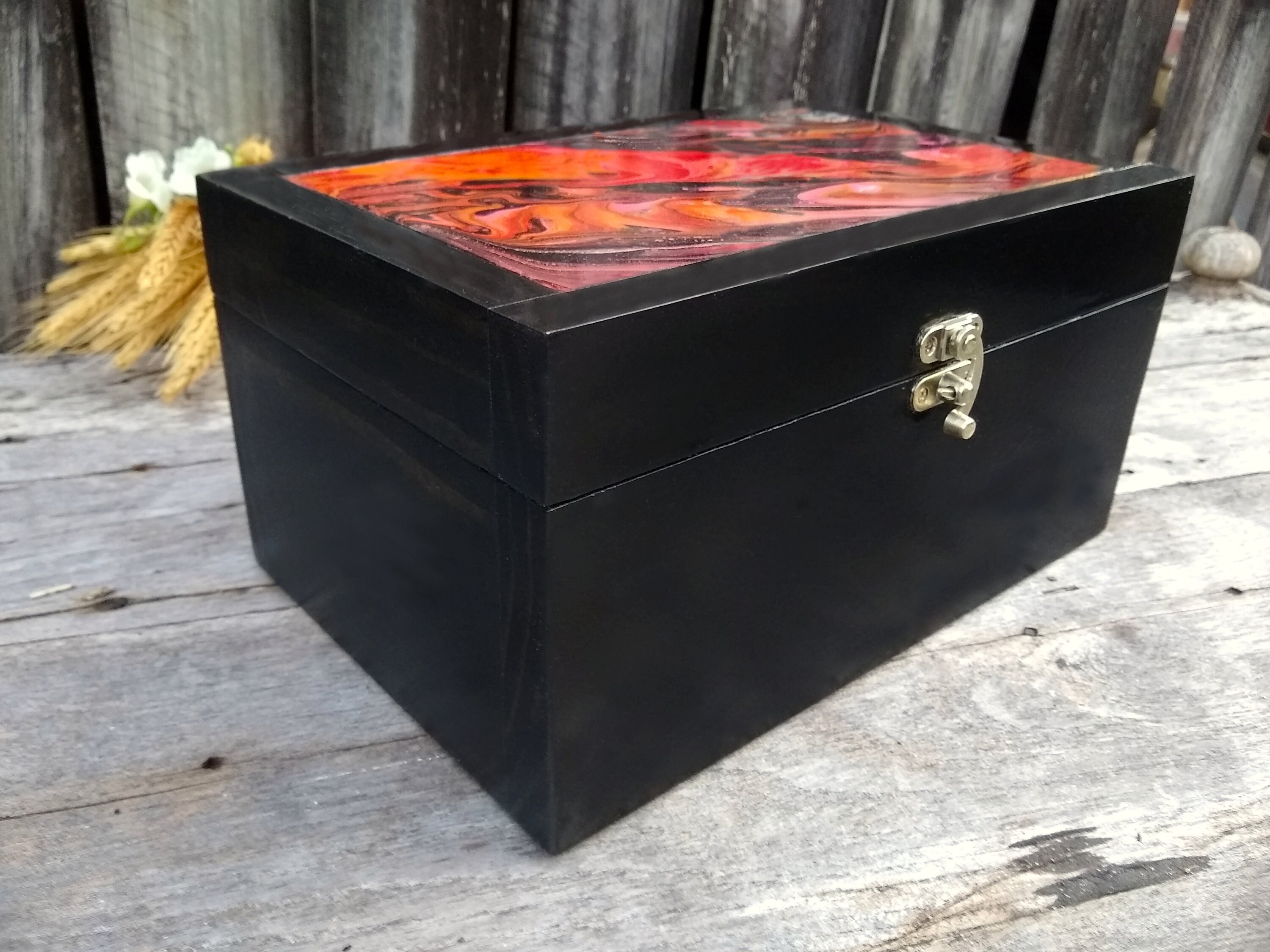 Keepsake Box With Modern Artwork Design One-of-a-kind Wooden - Etsy