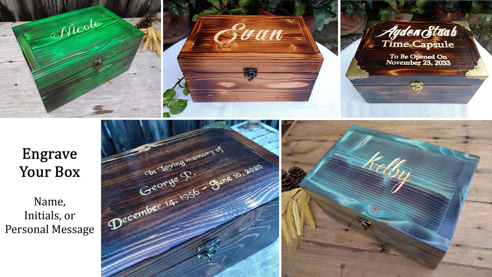 Personalized Memory Box With Lock Father's Dad Gift, Beautifully ...