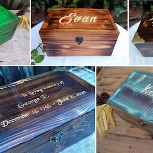 Personalized Memory Box With Lock, Beautifully Engraved Wooden Keepsake ...