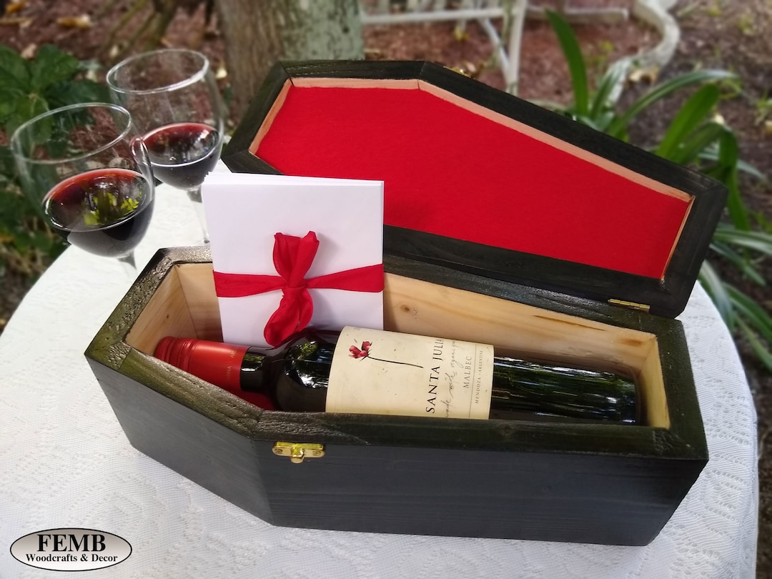 Engraved Coffin Wine Box for Halloween Wedding Ceremony - Etsy