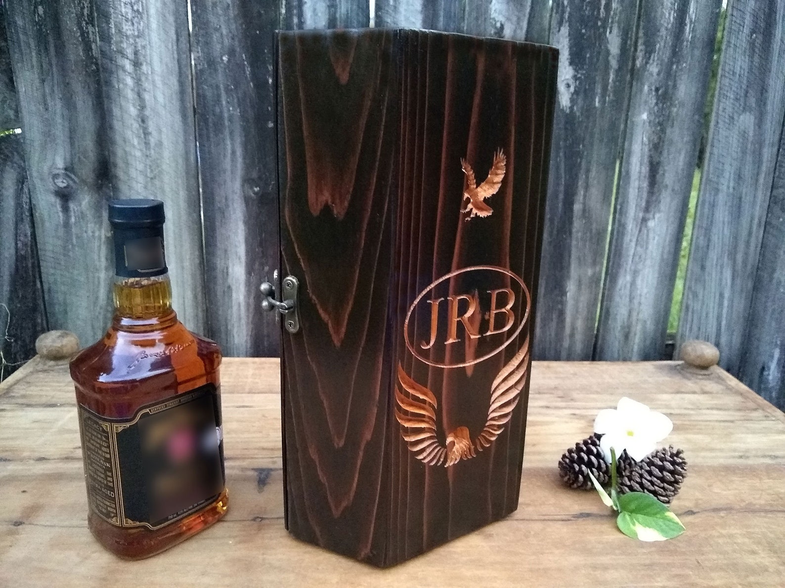 Personalized Bourbon Box, Handcrafted Cedar Whiskey Gift, Engraved ...